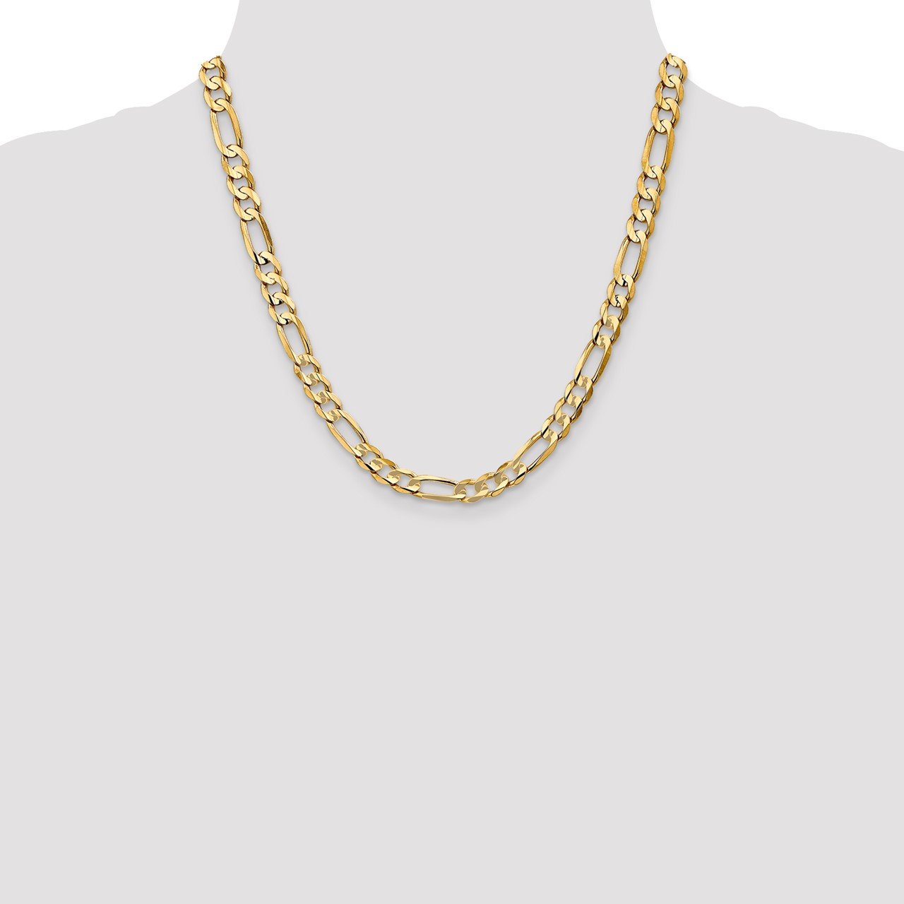 14k 6.75mm Concave Open Figaro Chain | The Gold Store