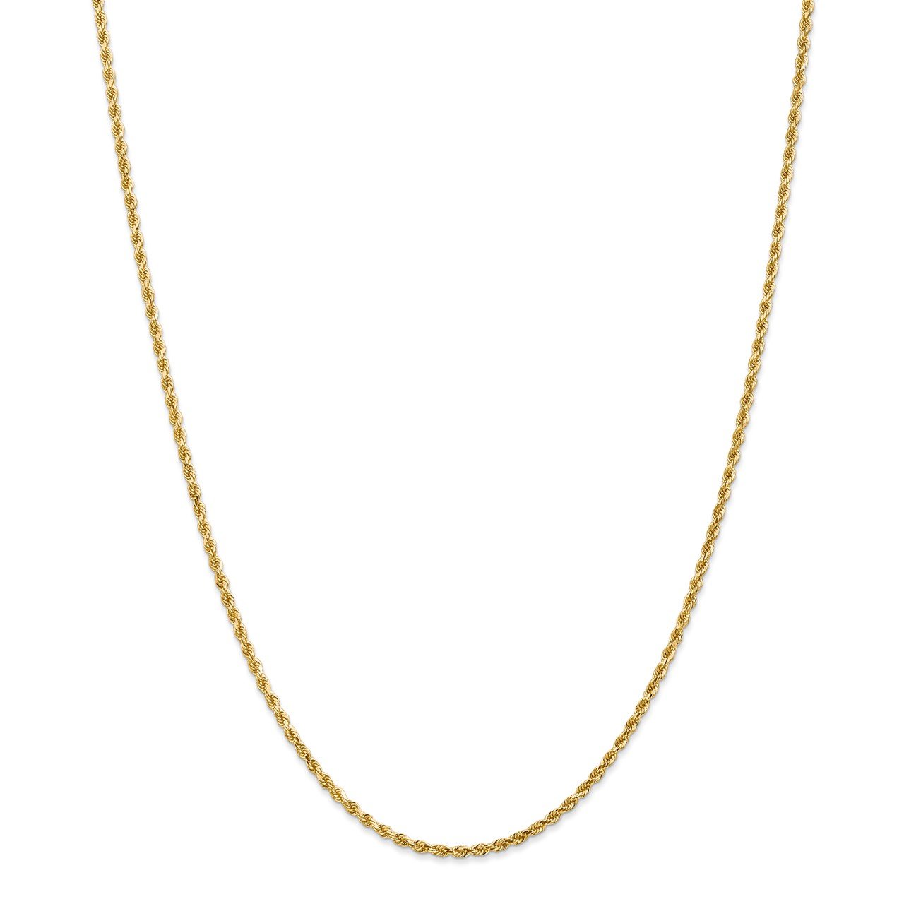 14k 2mm D/C Rope with Lobster Clasp Chain | The Gold Store