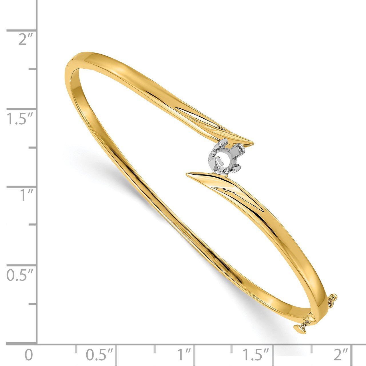 14k Two Tone Bangle Bracelet Mounting | The Gold Store