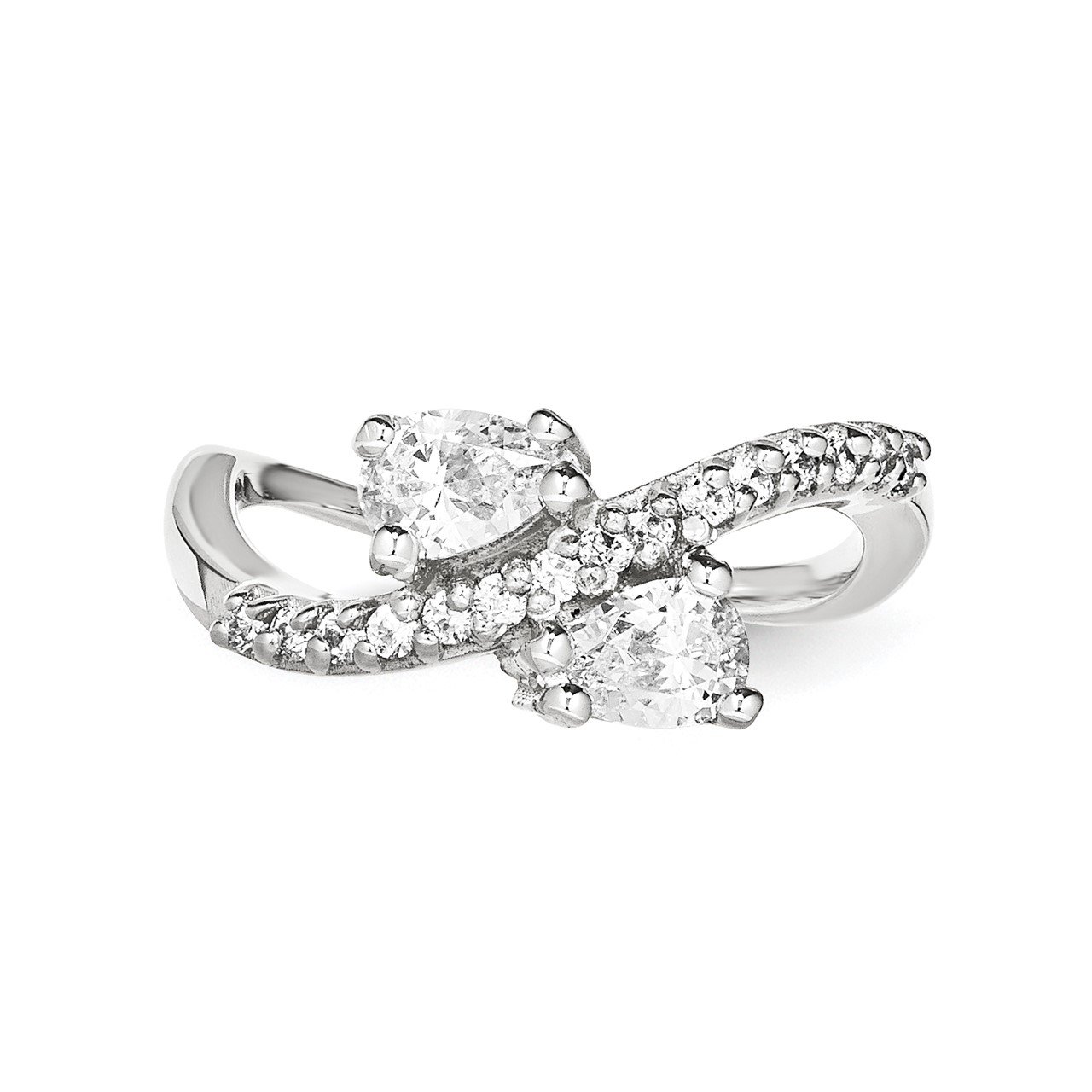 14KW AA Diamond 2-stone Ring Semi-Mount - 5x3 mm center stones | The ...