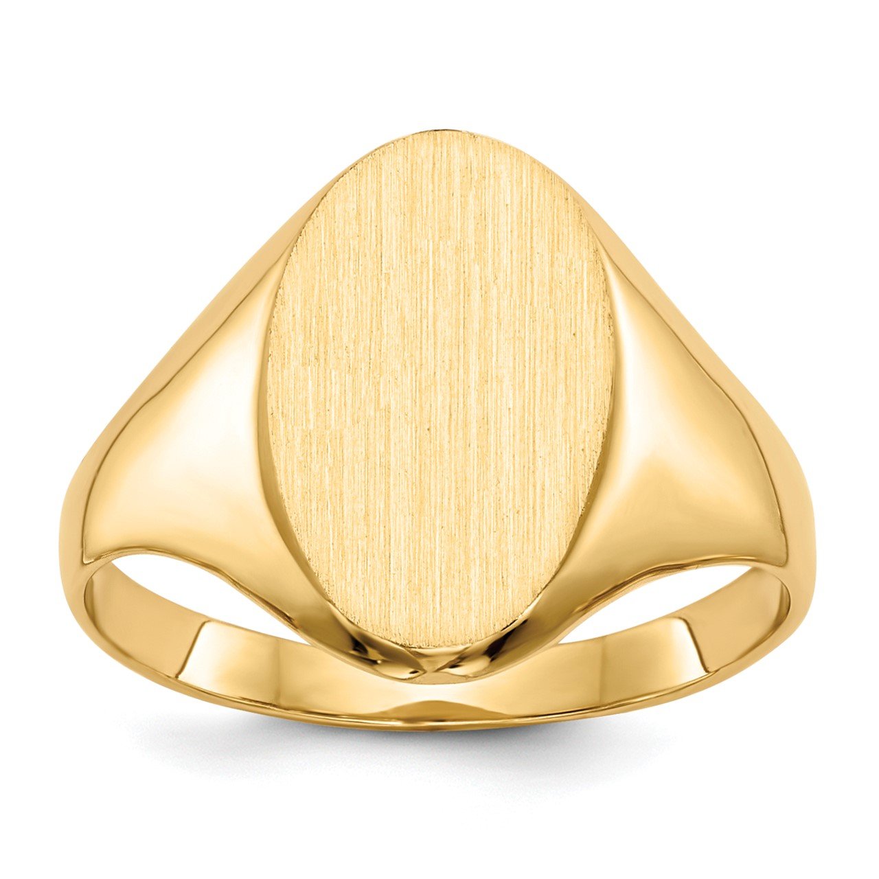 14k 14.0x8.5mm Closed Back Signet Ring | The Gold Store