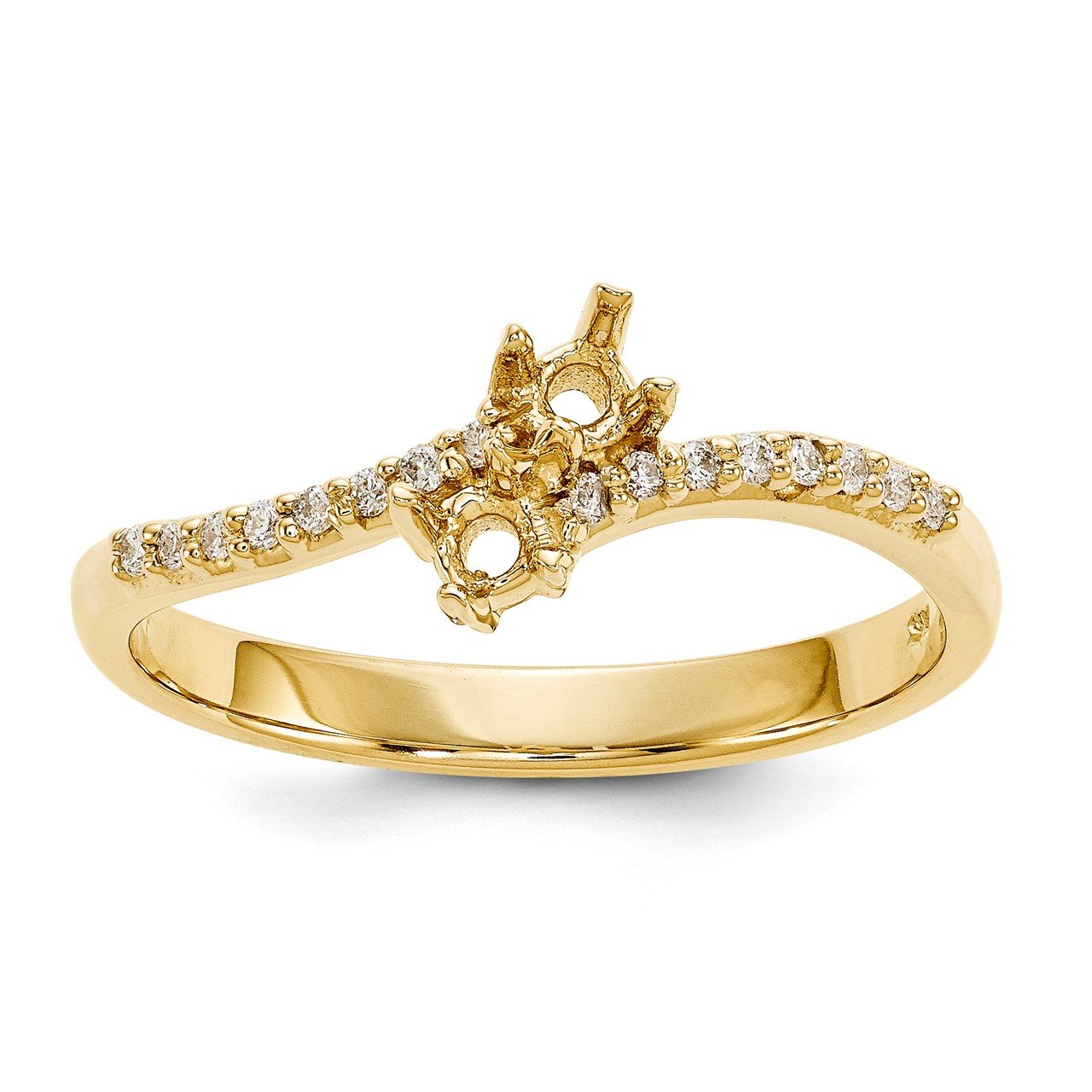 14KY AAA Diamond 2-stone Ring Semi-Mount - 3.5 mm center stones | The ...