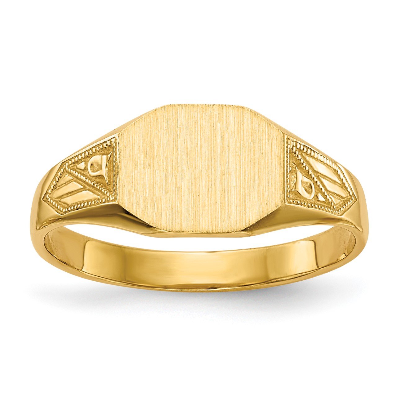 14k 7.0x8.5mm Closed Back Signet Ring | The Gold Store