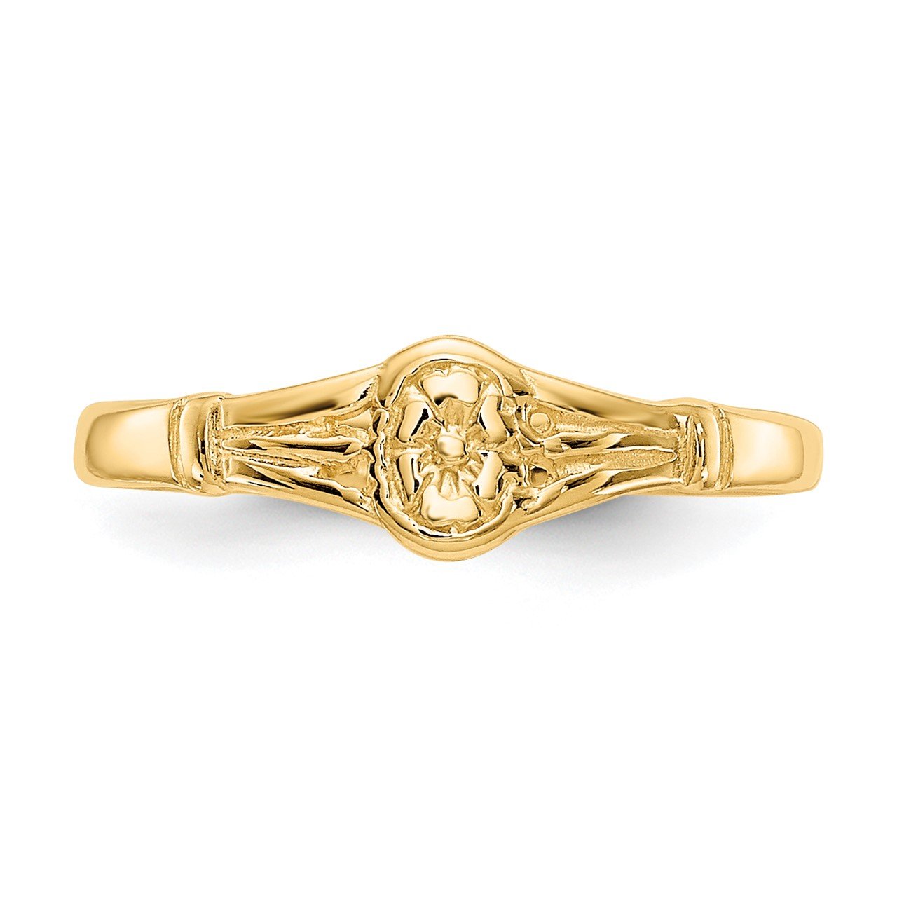 14K Gold Polished Oval Baby Ring | The Gold Store