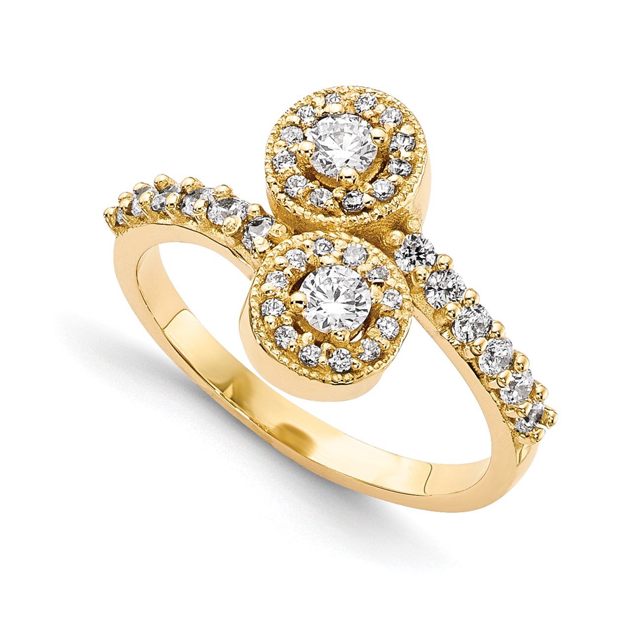 14KY AA Diamond 2-stone Ring Semi-Mount - 2.3 mm center stones | The ...